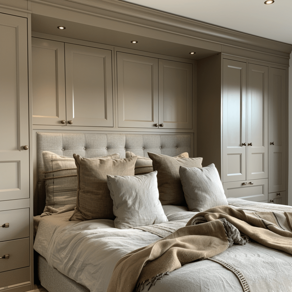 Fitted Wardrobes With Bed In The Middle | Over bed storage