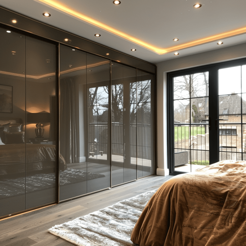 Glass fitted wardrobes | Smoked Glass, Sliding Doors