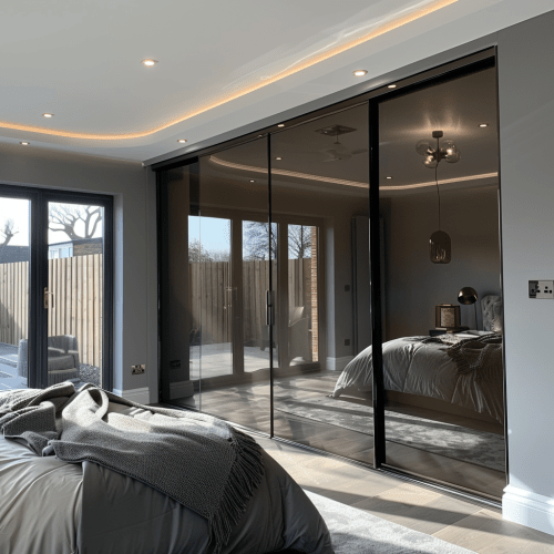 Glass fitted wardrobes | Smoked Glass, Sliding Doors