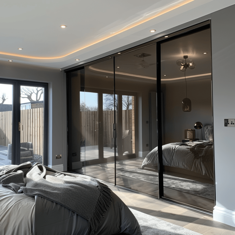 Glass fitted wardrobes | Smoked Glass, Sliding Doors
